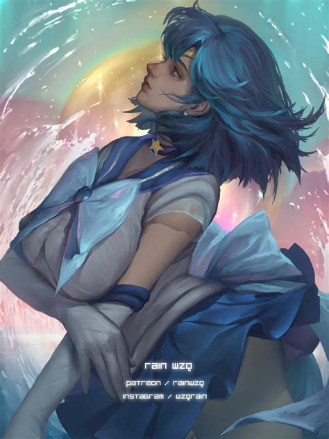 Mizuno Ami And Sailor Mercury Bishoujo Senshi Sailor Moon Drawn By