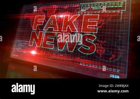 Fake News On Computer Screen Loop Broadcast Trolling False Information Hoax Propaganda