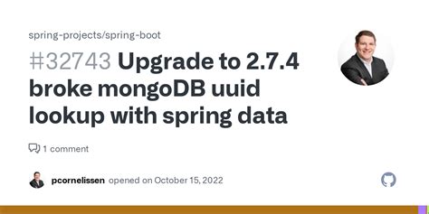Upgrade To 2 7 4 Broke MongoDB Uuid Lookup With Spring Data Issue 32743 Spring Projects