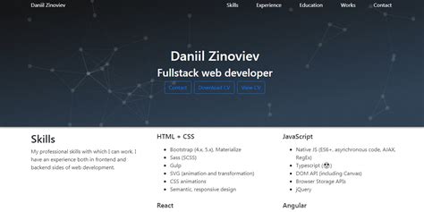 GitHub DaniilZinoviev Portfolio My Main Portfolio Website I Ve Decided To Show Its Source