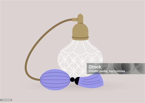 펌프와 술 우아한 라이프 스타일 구식 물건으로 장식 된 향수의 빈티지 병 향수 미용 위생 제품에 대한 스톡 벡터 아트 및 기타 이미지 향수 미용 위생 제품 작은 병