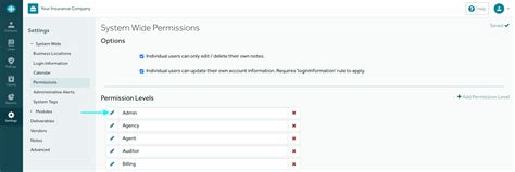 enabling dashboard visibility via permission levels britecore support
