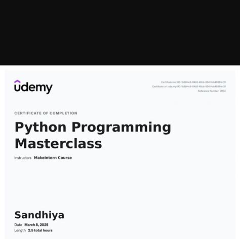 Pythonprogramming Udemy Certificateofcompletion Programmingskills