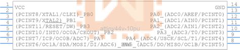 attiny44v 10pu microchip 8bit mcu embedic