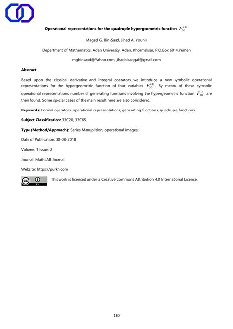 Pdf Operational Representations For The Quadruple Hypergeometric