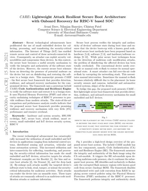 Care Lightweight Attack Resilient Secure Boot Architecturewith Onboard