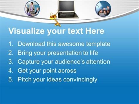 Business Key Chained To Laptop PowerPoint Templates Ppt Backgrounds For Slides 0213