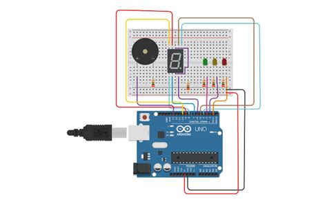 Circuit Design Traffic Light Tinkercad