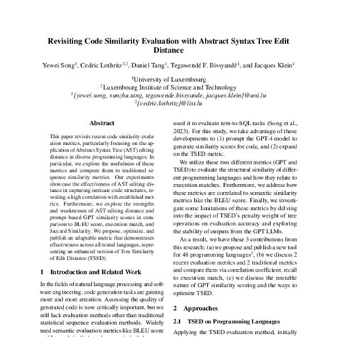 Revisiting Code Similarity Evaluation With Abstract Syntax Tree Edit Distance ACL Anthology