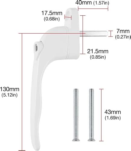 Dida Upvc Window Handle White 2pcs Window Handles For Upvc Windows