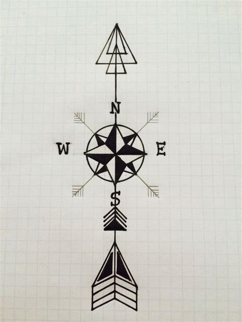 Arrow Compass Tattoo Design Tatoeage Inspiratie Compass Tattoo