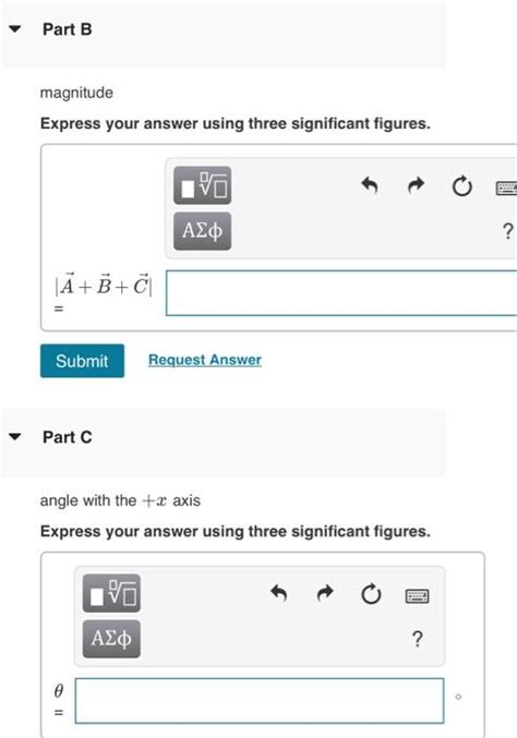 Solved Three Vectors Are Shown In The Figure Their
