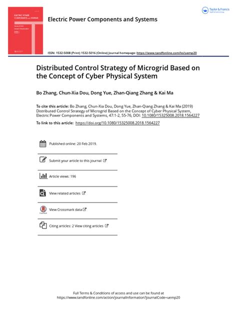 Distributed Control Strategy Of Microgrid Based On The Concept Of Cyber Physical System