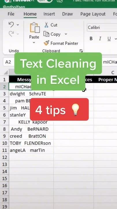 clean up your data excel text cleaning hacks ⏱️🧹 exceltips