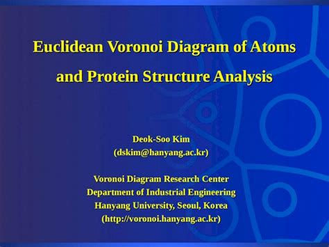 Ppt Euclidean Voronoi Diagram Of Atoms And Protein Structure Analysis