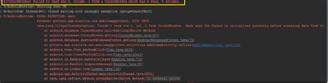 Java Couldn T Read Row Col From CursorWindow Displaying Records Stack Overflow