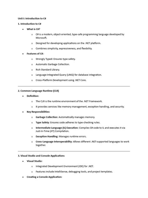 Unit1 Pdf C Sharp Programming Language Language Integrated Query