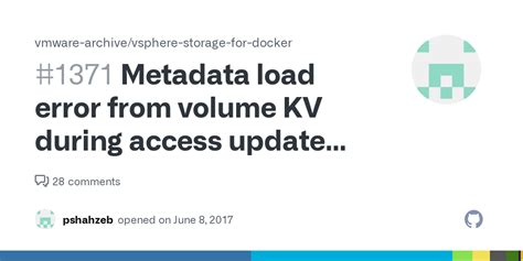 Metadata Load Error From Volume KV During Access Update For The Volume Issue Vmware