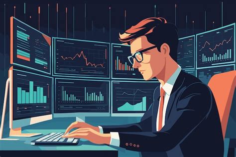 Business Analyst Working On Data Visualization And Analytics Premium Ai Generated Vector