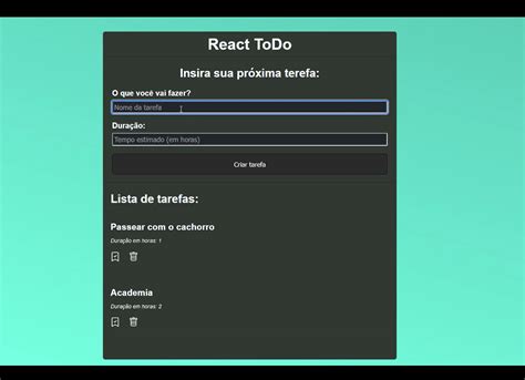 GitHub Gabrielle Costa Projeto ToDo React Trata Se De Um Ambiente Web Que Tem Como Objetivo