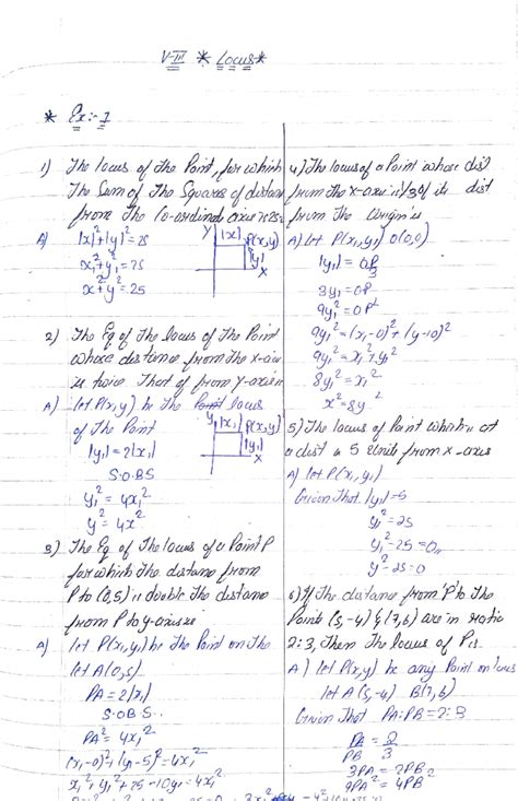 Locus Complete Notes With Examples And Imp Formulas R I · L