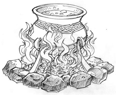 How To Draw A Cauldron Easy Drawing Word Searches