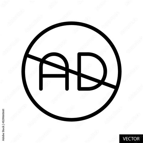 Block Ads Ad Blocker Vector Icon In Line Style Design For Website App Ui Isolated On White