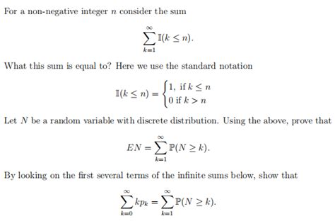 Solved For A Non Negative Integer N Consider The Sum Ż Ik