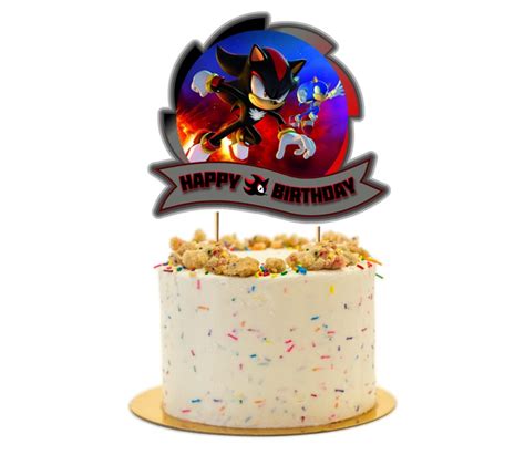 Shadow The Hedgehog Cake Topper Handmade In Usa Party Mania Usa