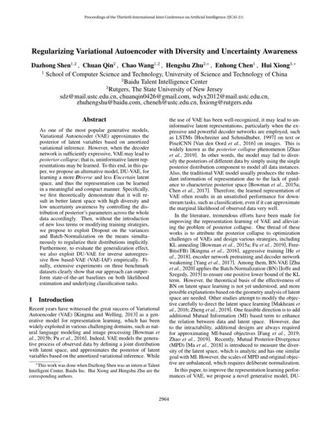 Pdf Regularizing Variational Autoencoder With Diversity And