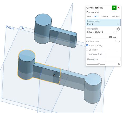 how do i merge two parts in an assembly so that i can manufacture them