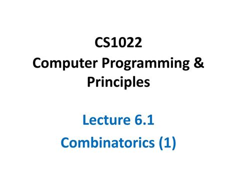 Ppt Cs1022 Computer Programming And Principles Powerpoint Presentation