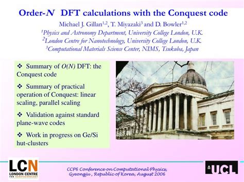 Ppt Order N Dft Calculations With Conquest Code Powerpoint Presentation Id3412002
