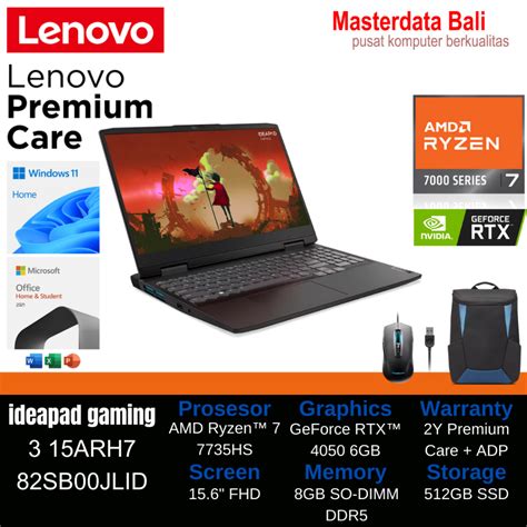 Jual Laptop Lenovo IdeaPad Gaming 3 15ARH7 AMD Ryzen 7 RTX 4050 15 6 WQHD Shopee Indonesia