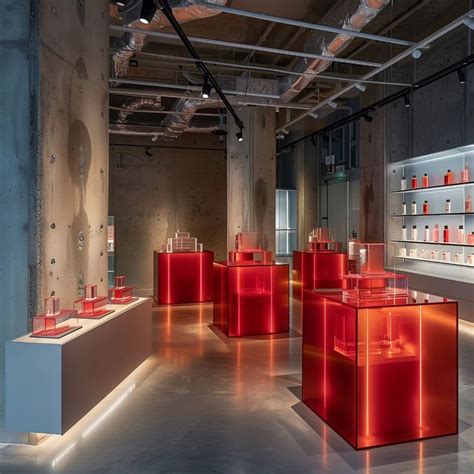 ️𝗗𝗲𝘀𝗶𝗴𝗻𝗲𝗱 𝗯𝘆 𝗜𝗱𝗼𝘁 Red And Exposed Concrete Concept Interior Design 상업공간인테리어 상업인테리어 인테리어디자인