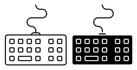 Linear Icon Wireless Personal Computer Keyboard Vector Image