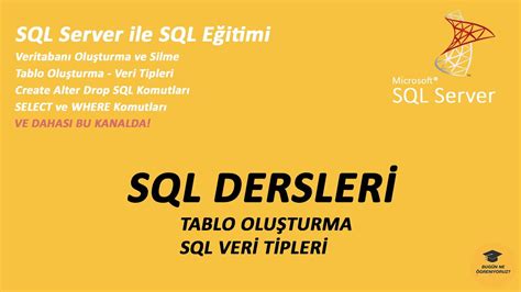 Sql Server Ile Sql Eğitimi Tablo Oluşturma And Veri Tipleri Sql