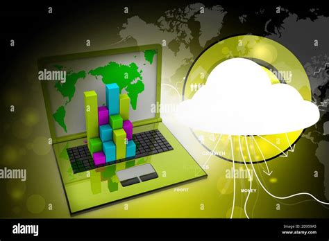 Graph In Computer Stock Photo Alamy