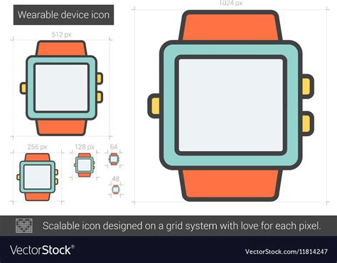 Wearable Device Line Icon Royalty Free Vector Image