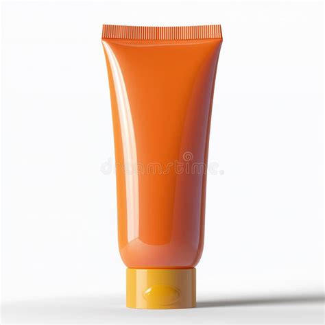 Orange Sunscreen Bottle With A Pump Dispenser And A Sun Design
