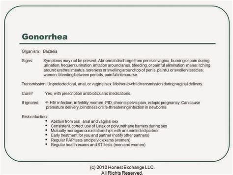 Gonorrhea Treatment ~ Infectious Diseases