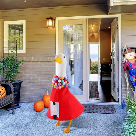 Iumwxz Porch Goose Outfits Christmas Goose Skirt Pompom Decor For 23