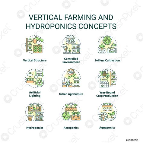 Set Of Icons For Vertical Farming And Hydroponics Concepts Stock Vector 6330630 Crushpixel