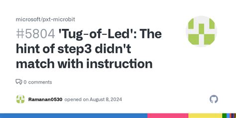 Tug Of Led The Hint Of Step3 Didnt Match With Instruction · Issue
