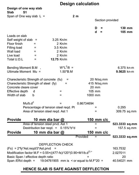 Figure 1 From Design Calculation Design Of One Way Slab