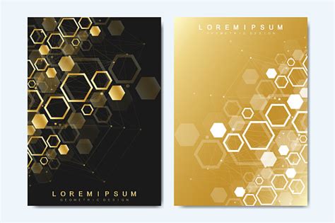 안내 책자 커버 플라이어 연례 보고서 비즈니스 벡터 템플릿 전단지 최소한의 구성 6 각형 구조입니다 미래 기하학적 템플릿입니다