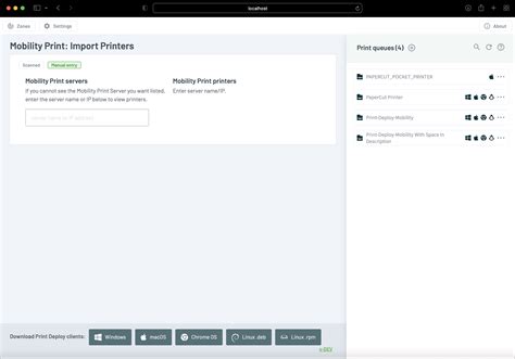 import mobility print queues into print deploy papercut