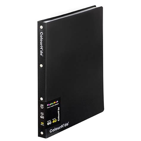 Colourhide Display Book Refillable 40 Sheet Black Primework