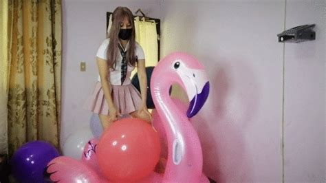 Popping 18 Inch Balloons On Inflatable Loonerina Clips4sale