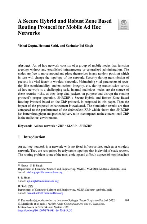 Pdf A Secure Hybrid And Robust Zone Based Routing Protocol For Mobile